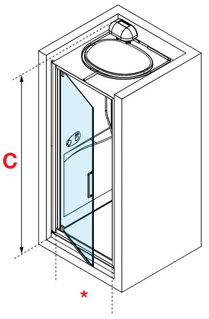 Novellini Eon G Alcove Shower Pod With Pivot Door Entry 800mm X 800mm